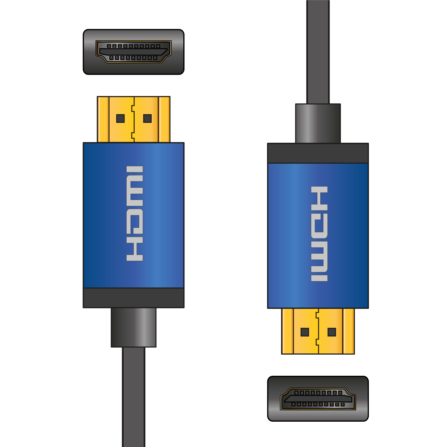 Premium 4K HDMI Leads with Coloured Aluminium Head-Shells