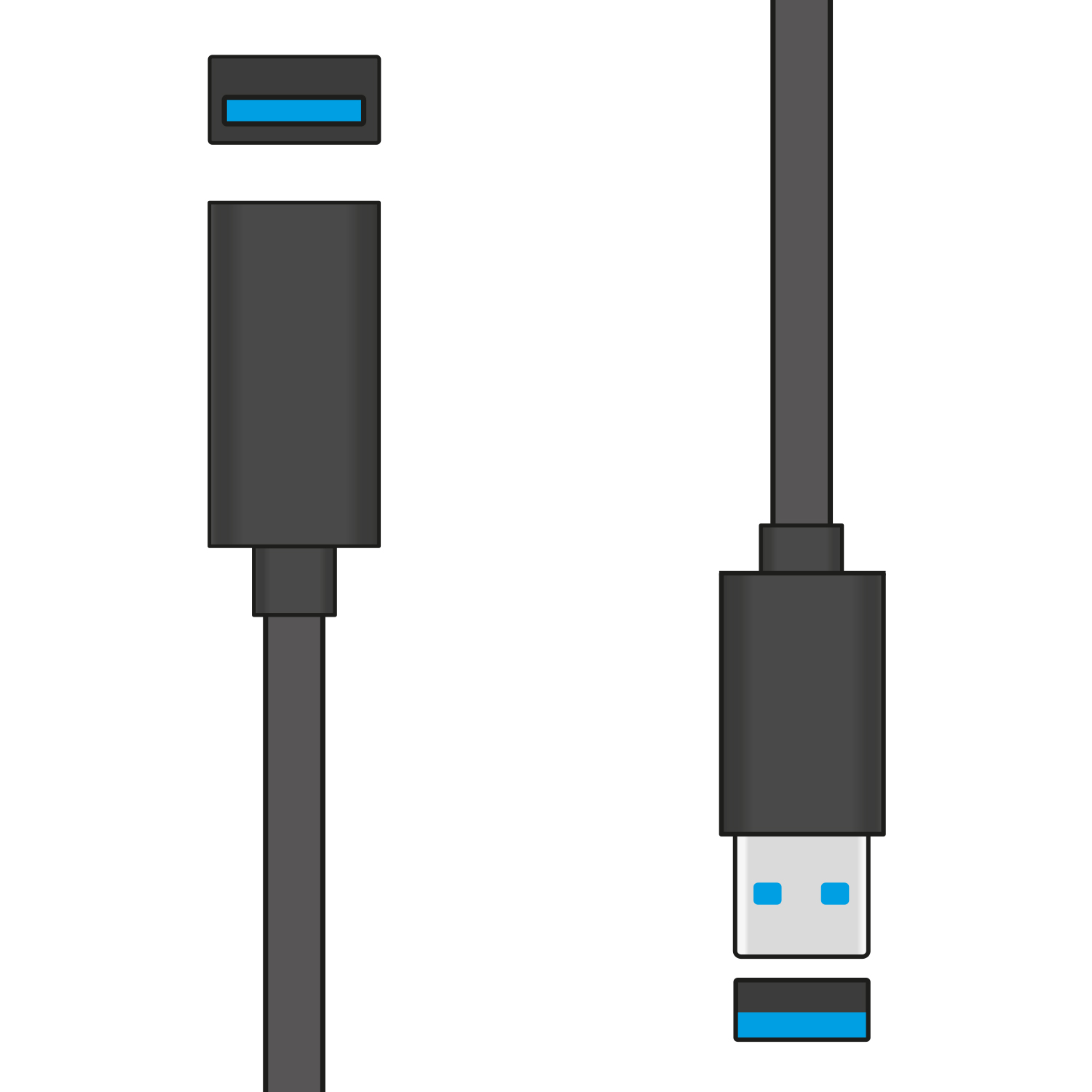 AV:Link USB 3.0 Type-A Plug to Type-A Socket Leads